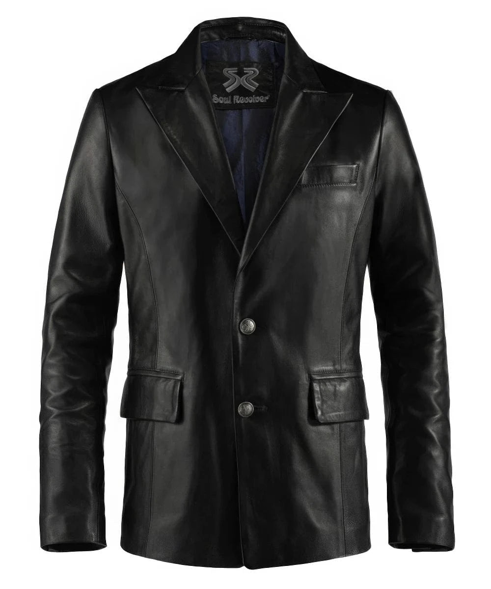 Men's Black Leather Blazer - Forsaken. – Soul Revolver